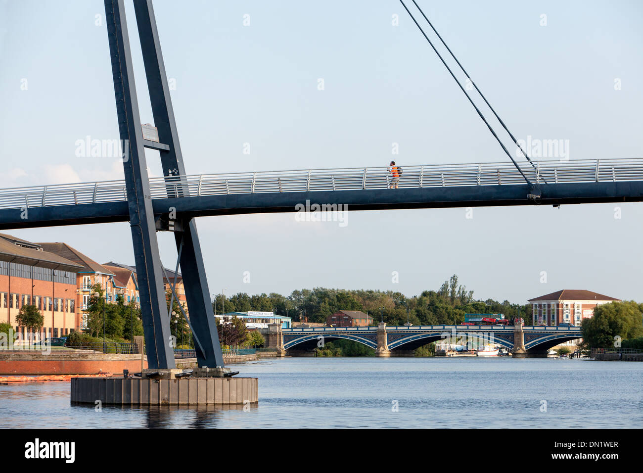 Teesquay Millennium Footbridge and Victoria Bridge, River Tees,Teesside ...