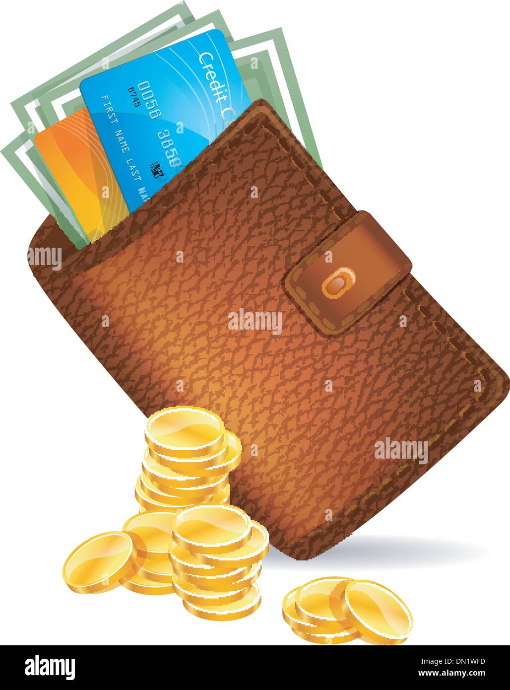 Vector dollar banknotes gold Cut Out Stock Images & Pictures - Alamy