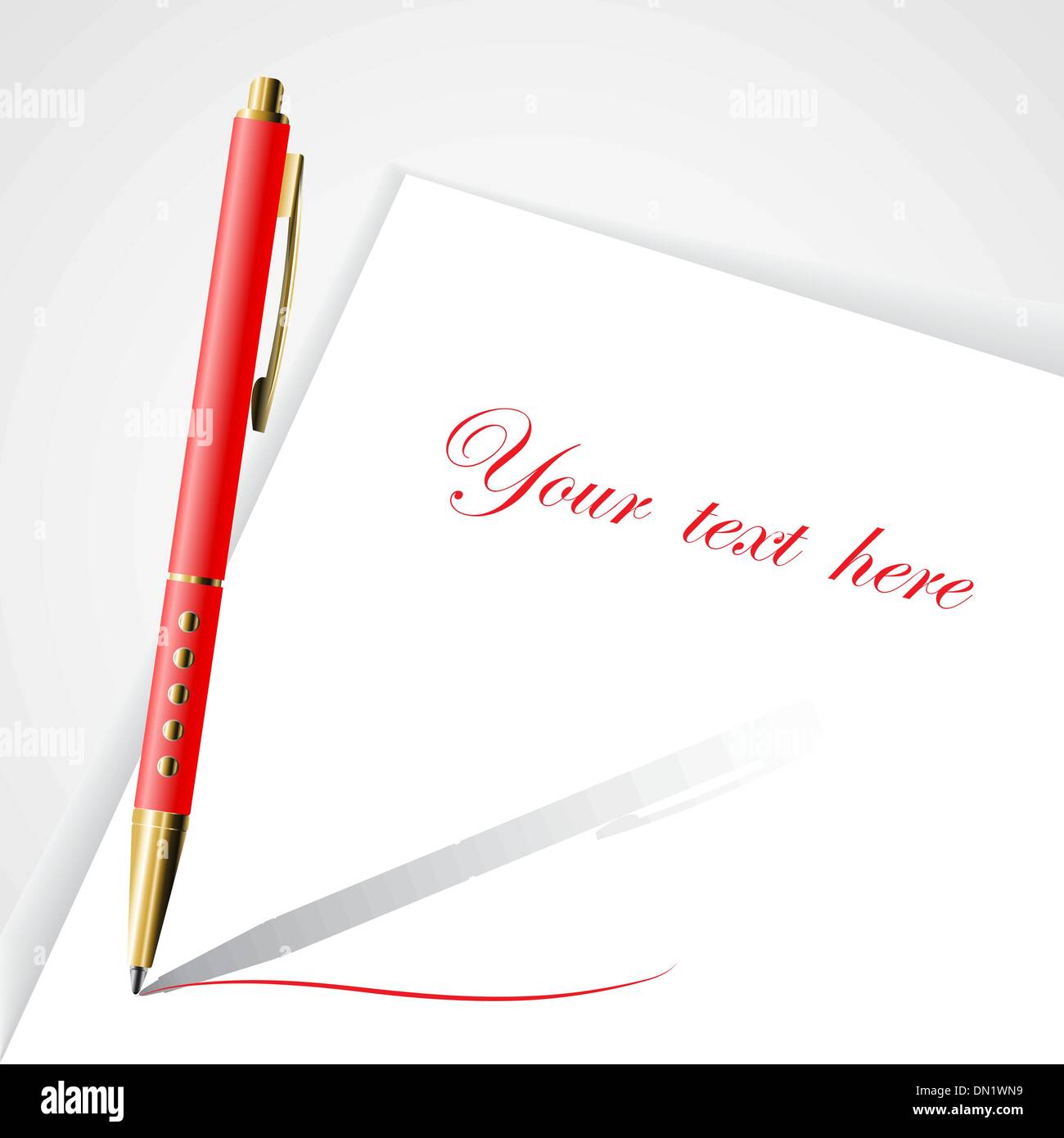 Red pen Stock Vector Images - Alamy