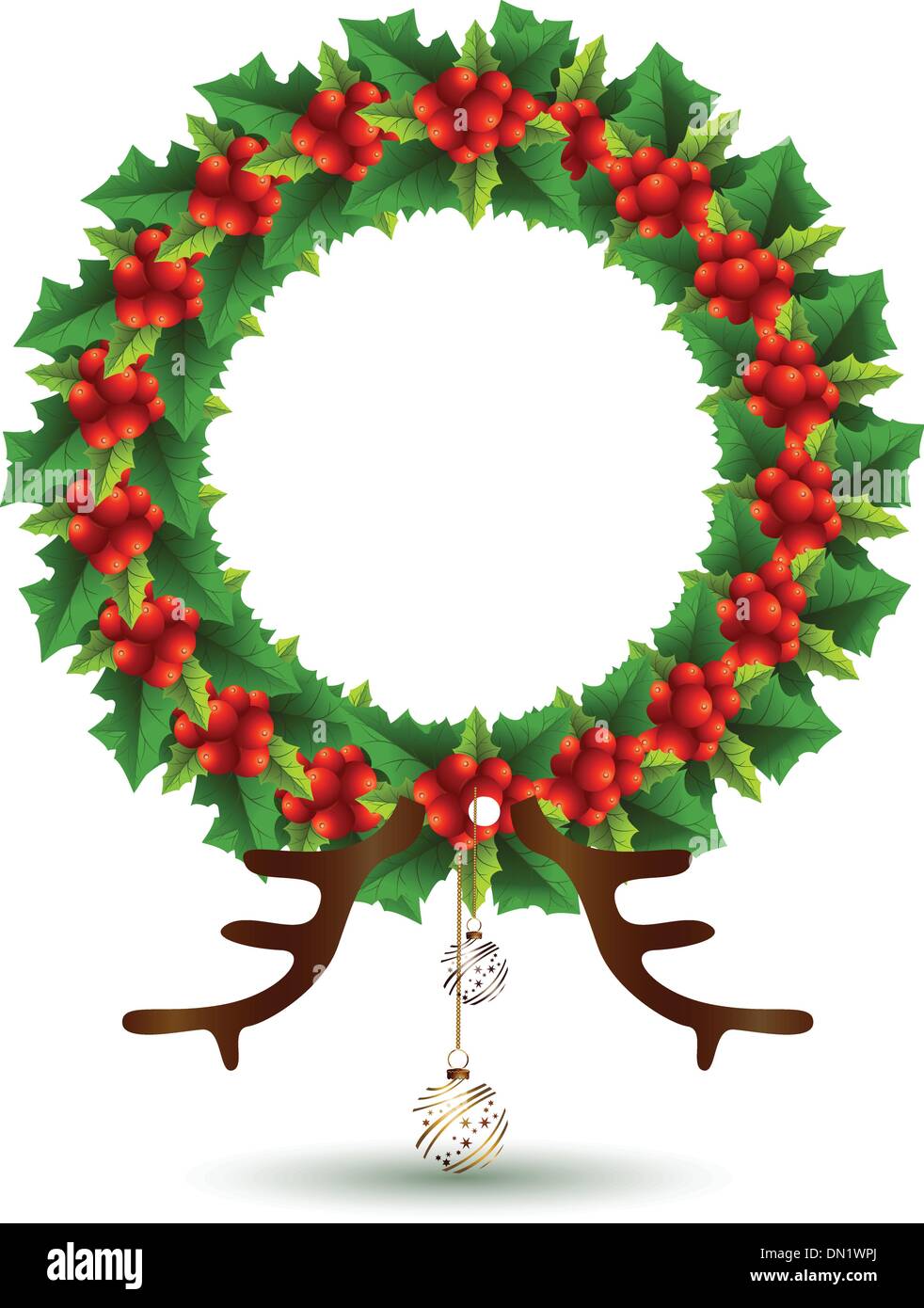 Holly frame border Stock Vector Images - Alamy