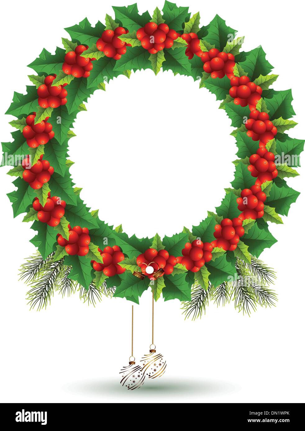 Holly frame border Stock Vector Images - Alamy