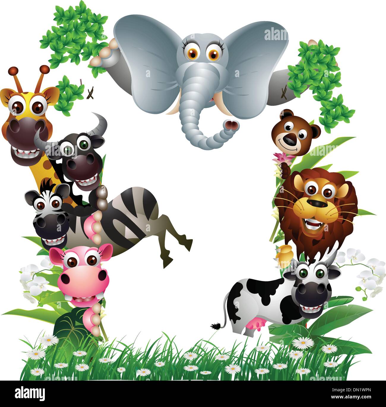 Animal cartoon blank sign hi-res stock photography and images - Alamy