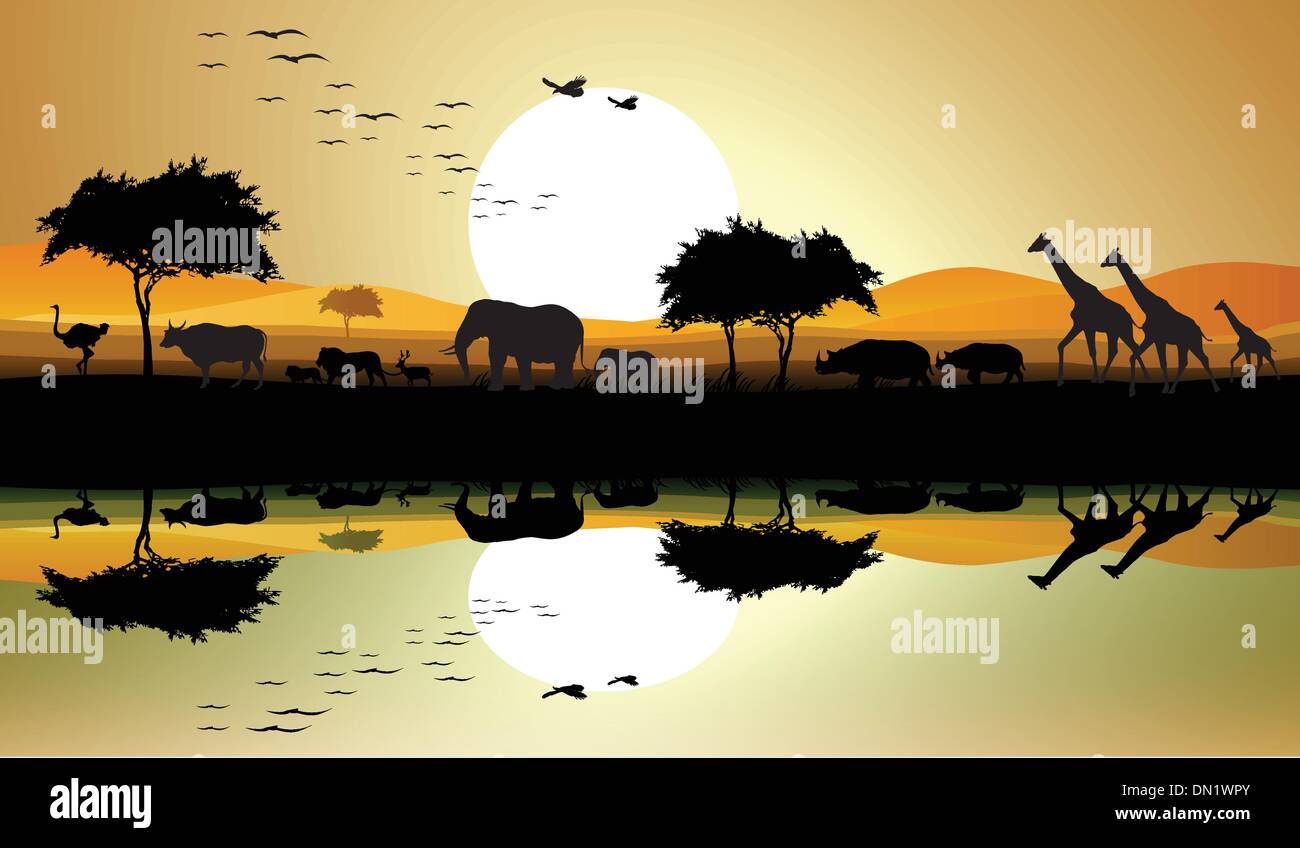 Safari animal art Stock Vector Images - Alamy