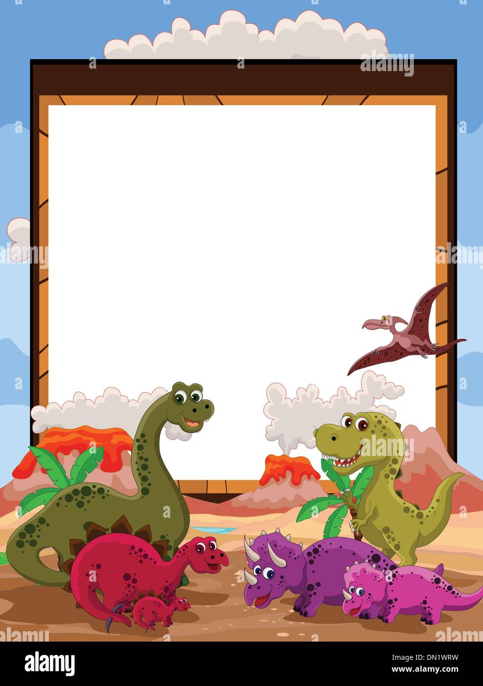 dinosaur with blank sign Stock Vector Image & Art - Alamy