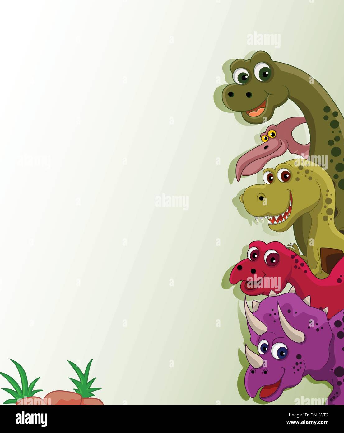 funny dinosaur cartoon set Stock Vector Image & Art - Alamy