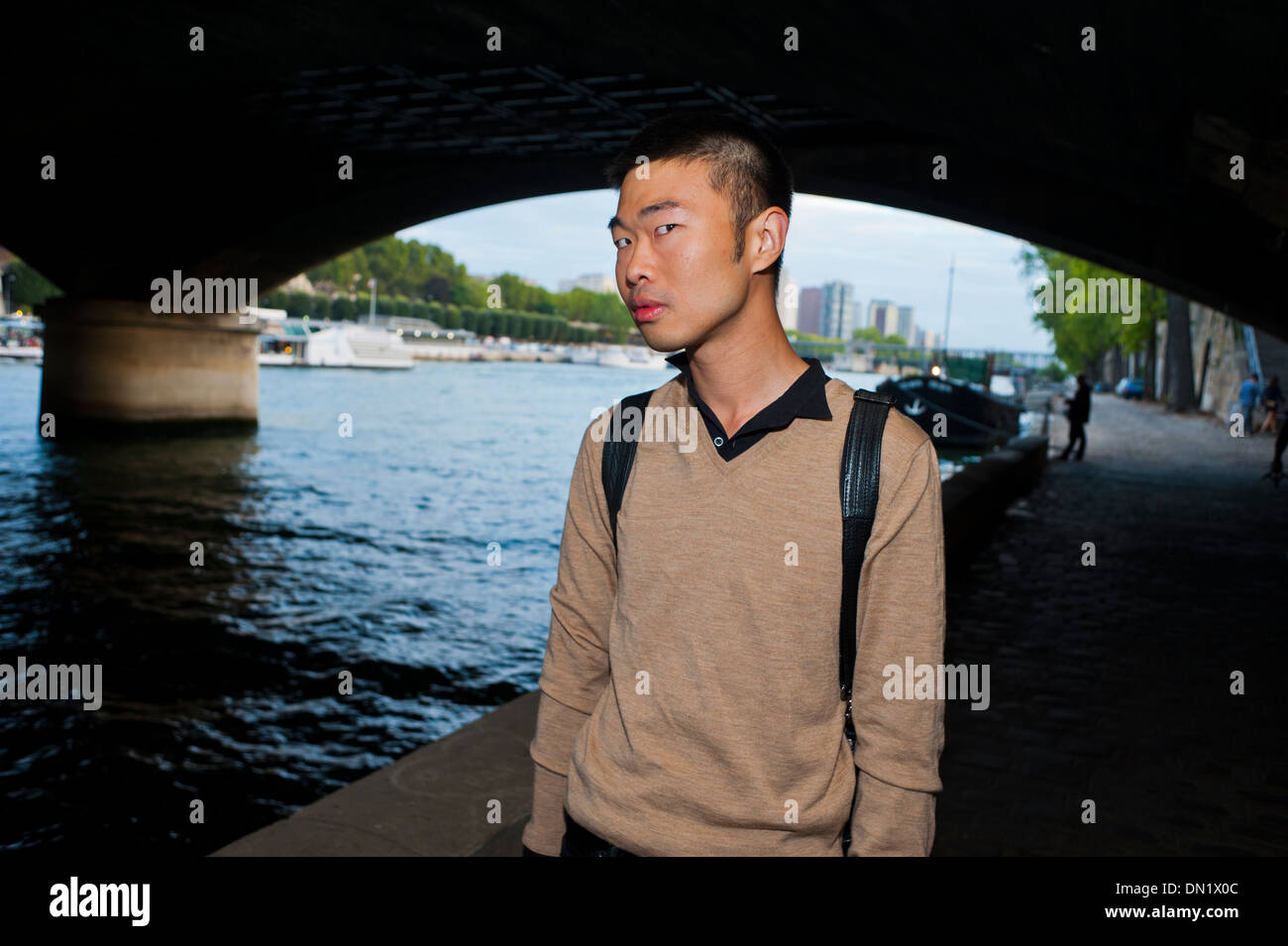Paris, France, Young Chinese Man, Standing Outside, Portrait, near ...