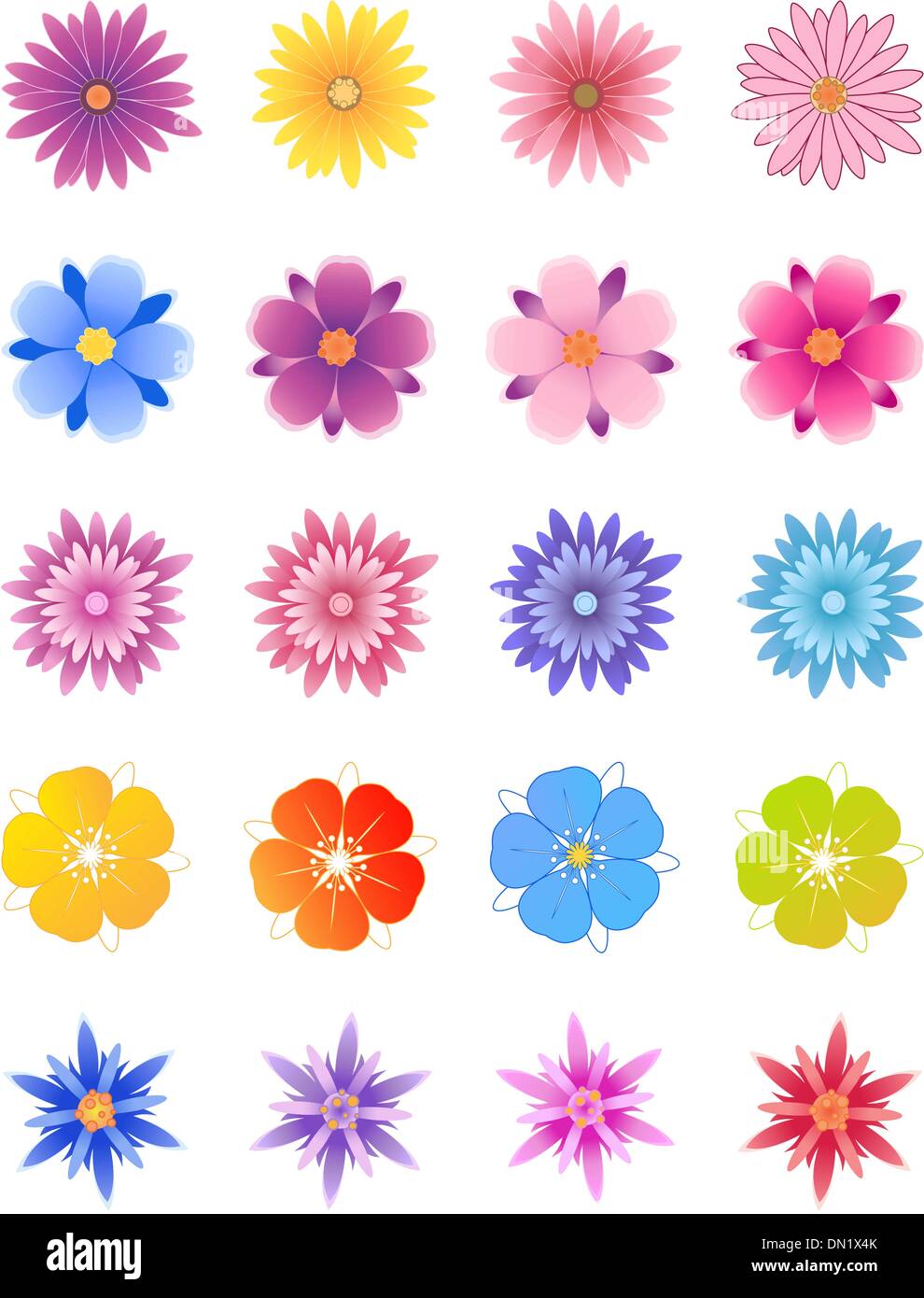 set of flowers Stock Vector Image & Art - Alamy