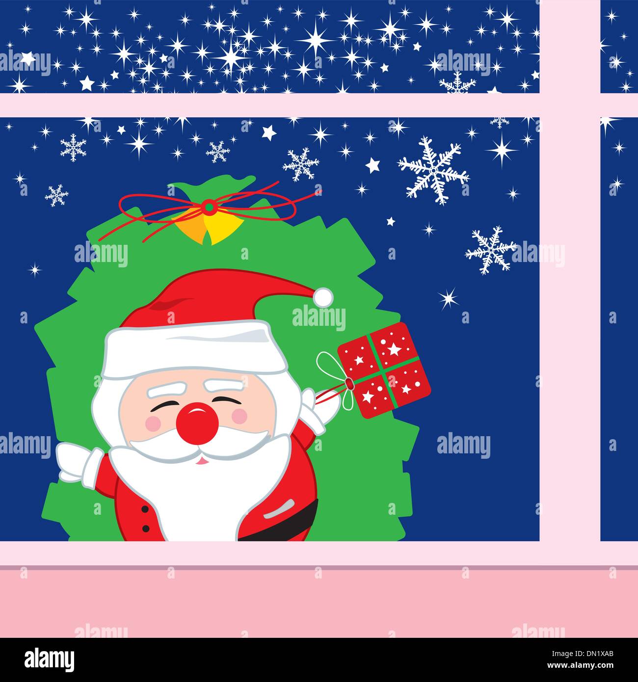 Santa gift green bell Stock Vector Images - Alamy