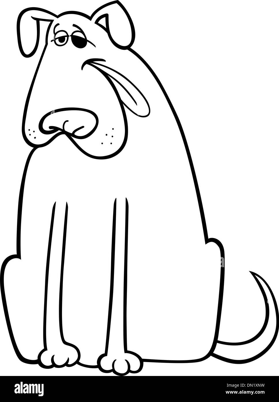 big dog cartoon illustration for coloring book Stock Vector Image & Art ...