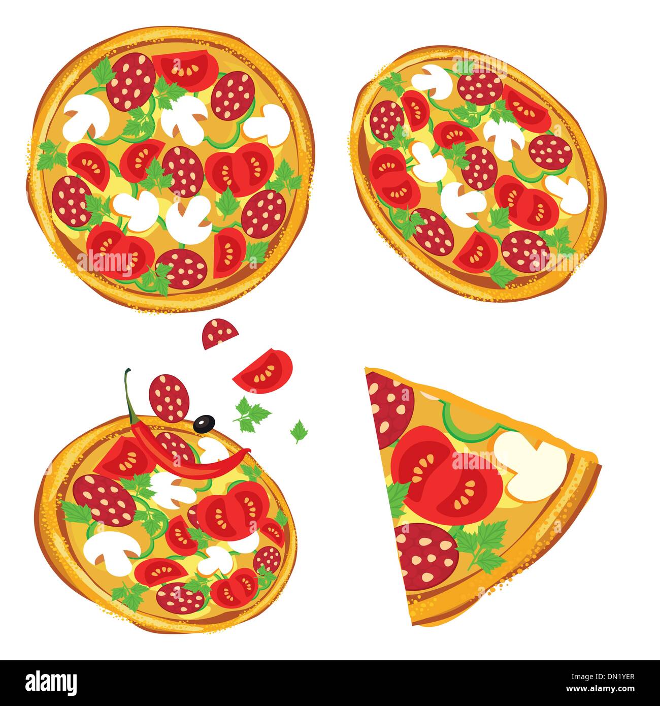 pizza, vector illustration Stock Vector Image & Art - Alamy