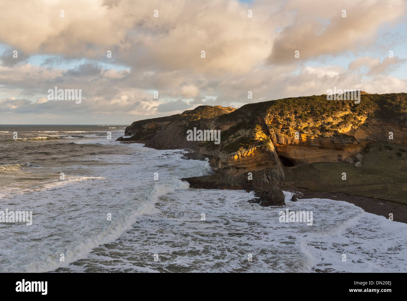 Hopeman, Cove Bay with very high tide Stock Photo - Alamy