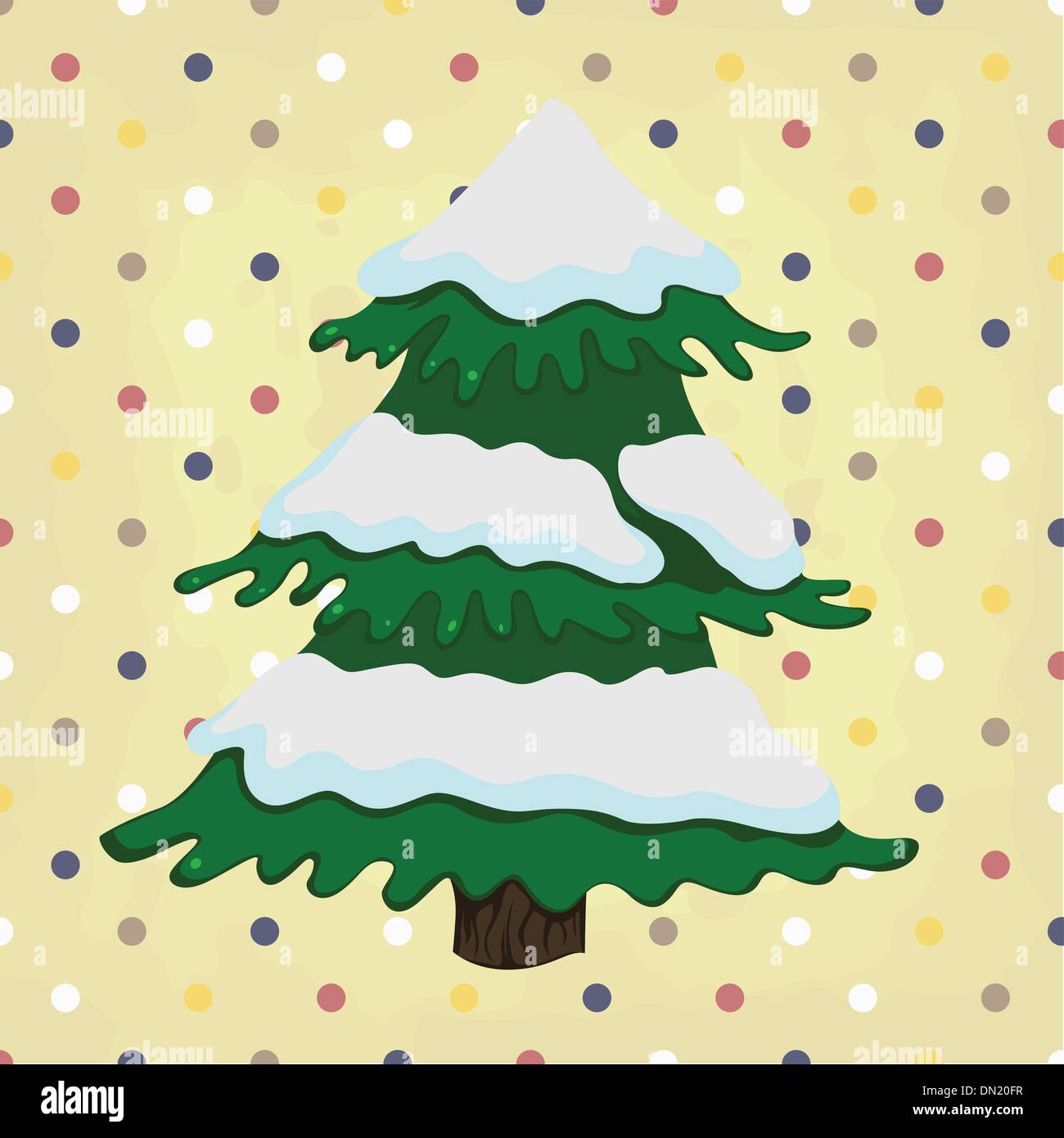 christmas tree on colorful polka dot Stock Vector Image & Art - Alamy