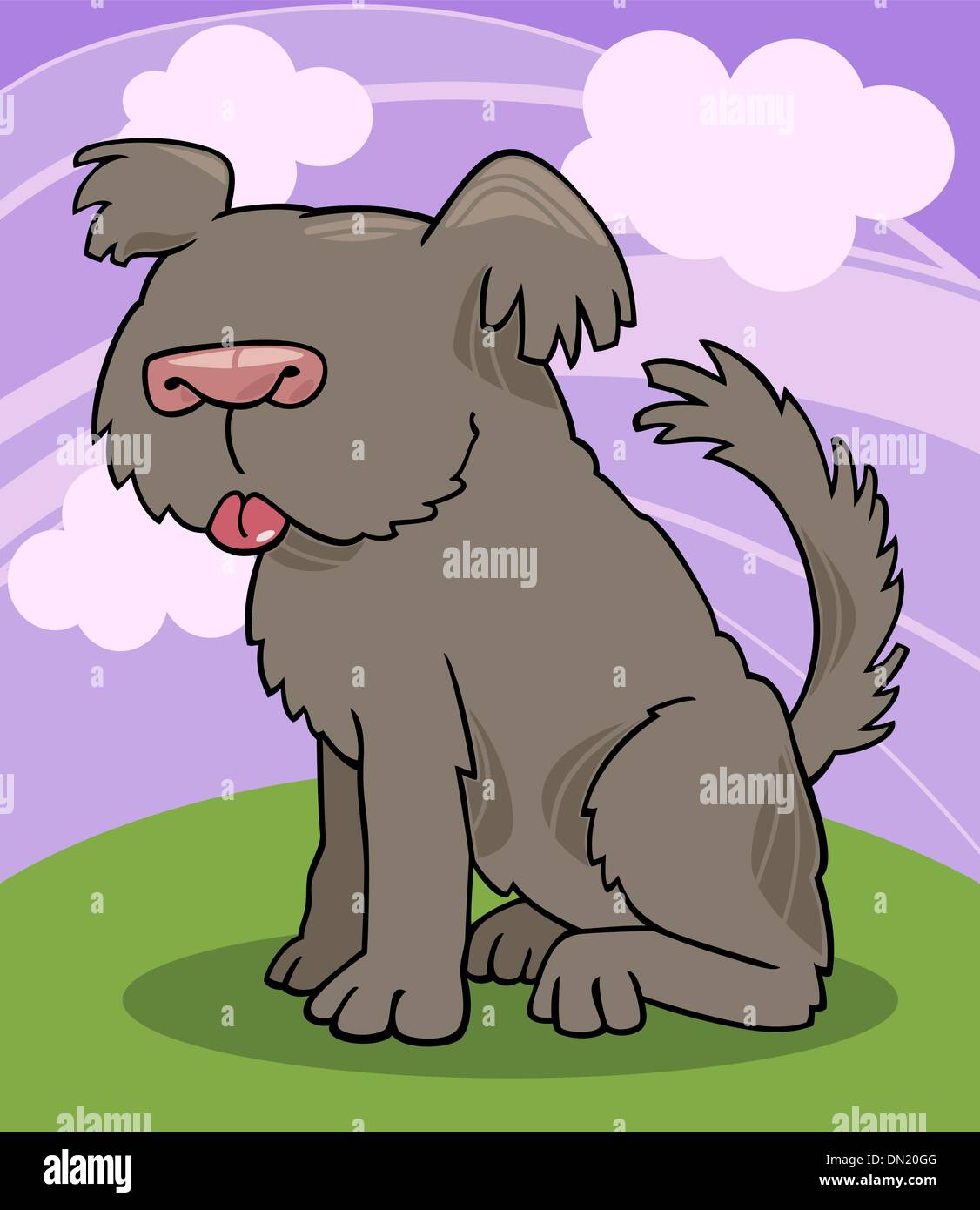 Sheepdog shaggy dog cartoon illustration Stock Vector Image & Art - Alamy
