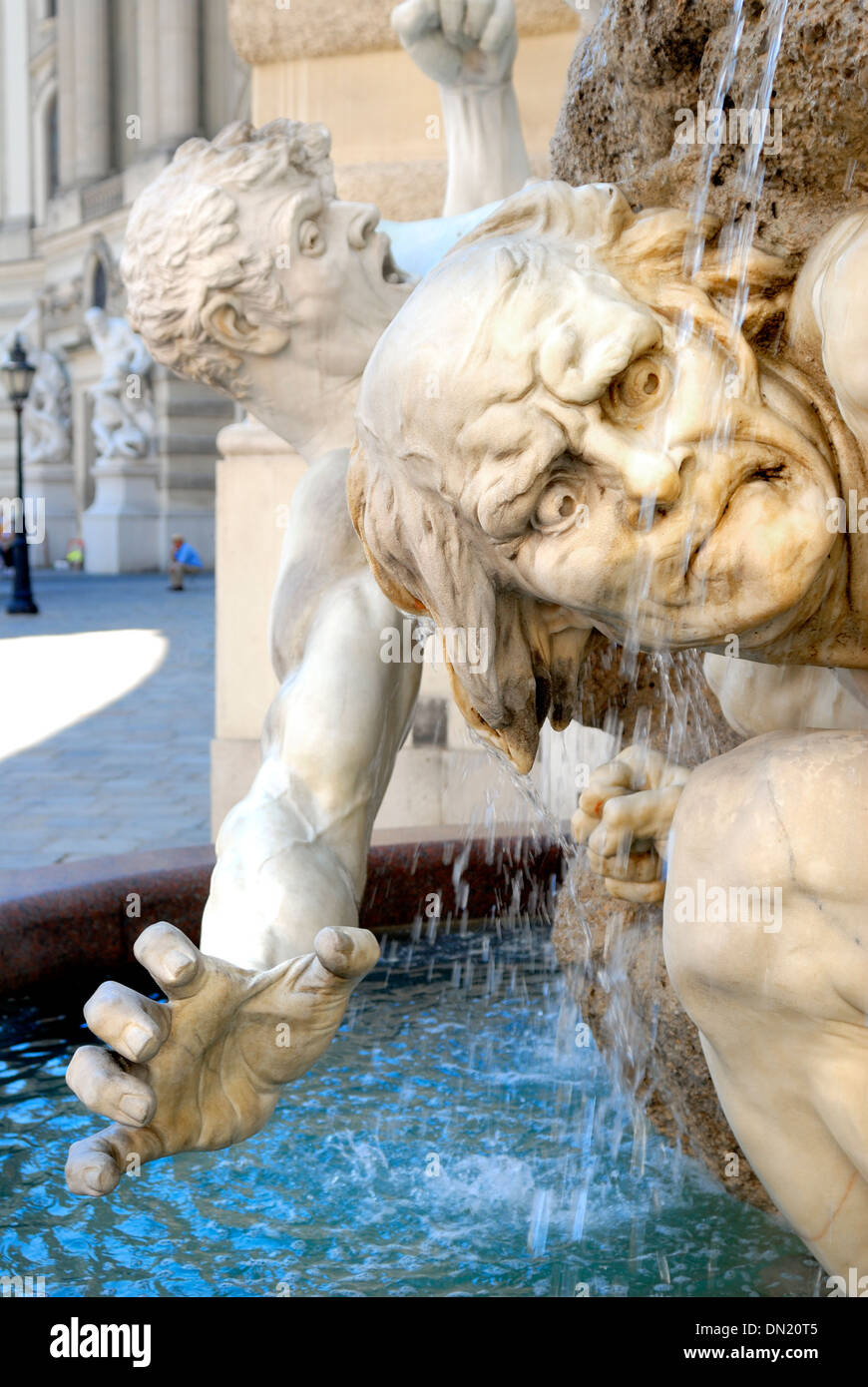 Vienna, Austria. Michaelerplatz (square) Detail of the Macht zur See ...
