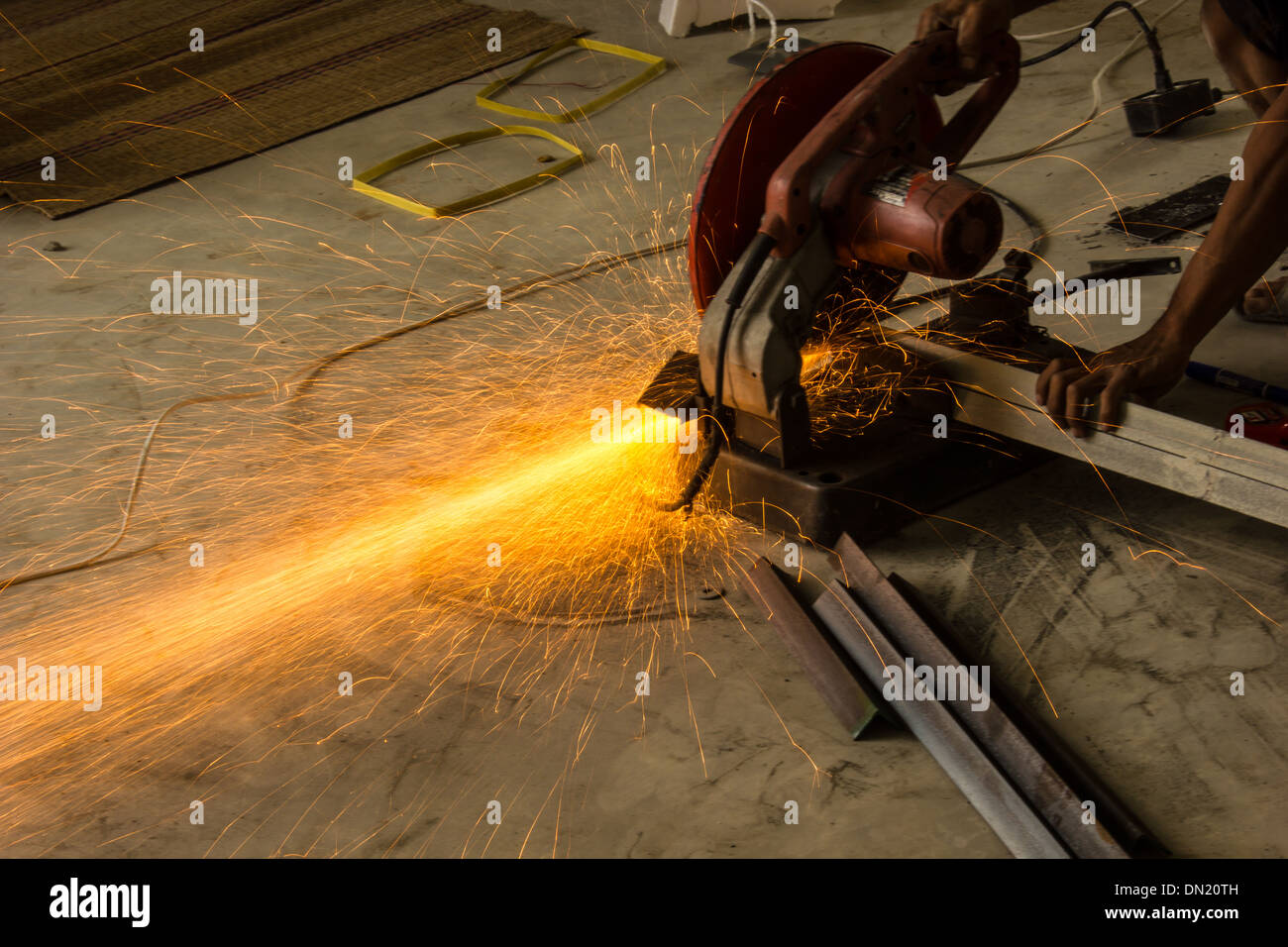 The Steel cutters and technicians in asia Stock Photo - Alamy