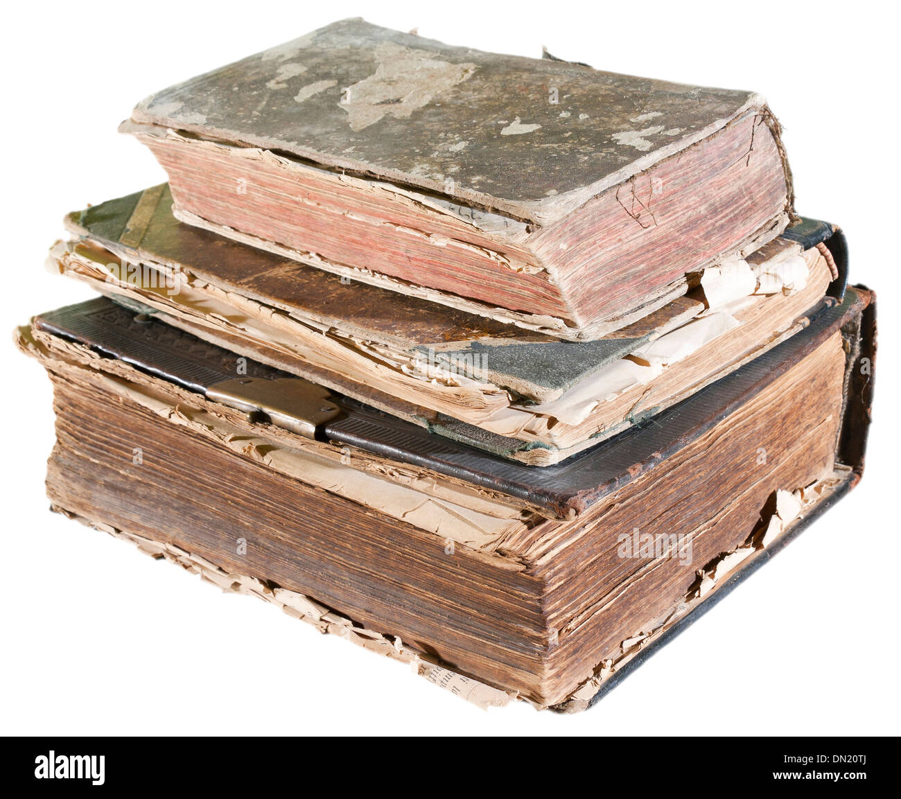 Very old ancient books isolated to white background Stock Photo - Alamy