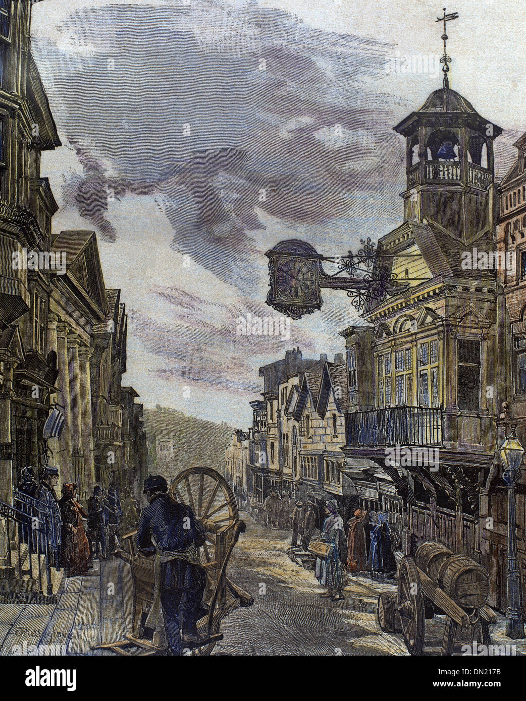 England. London. Scene of street. 19th century. Engraving by Millerlove ...