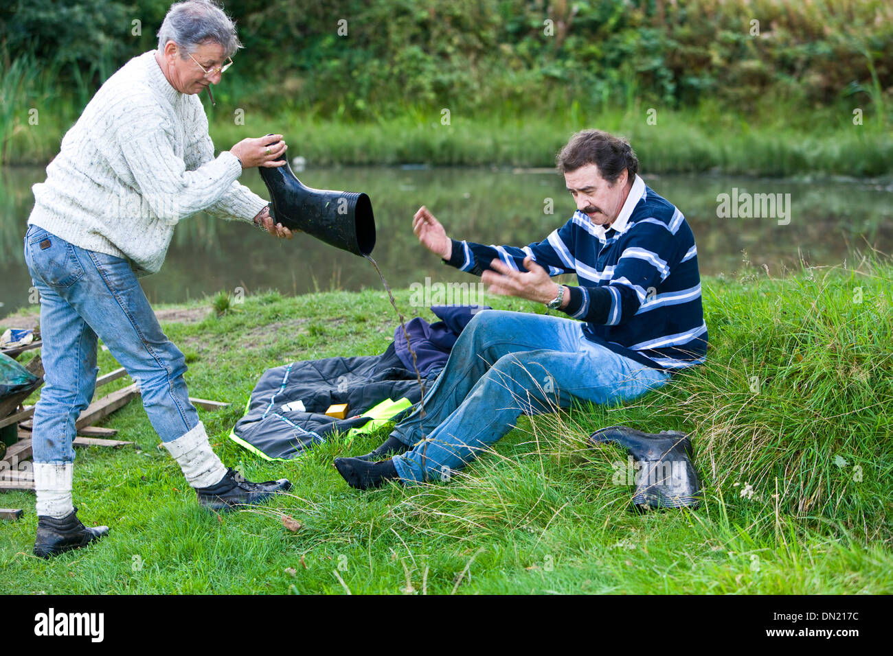 Removing boot full water hi-res stock photography and images - Alamy