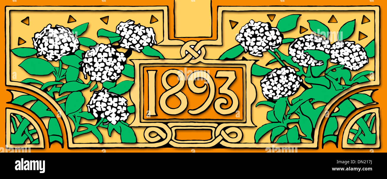 Art Nouveau illustration - from original photo of Paul Hankar's house ...