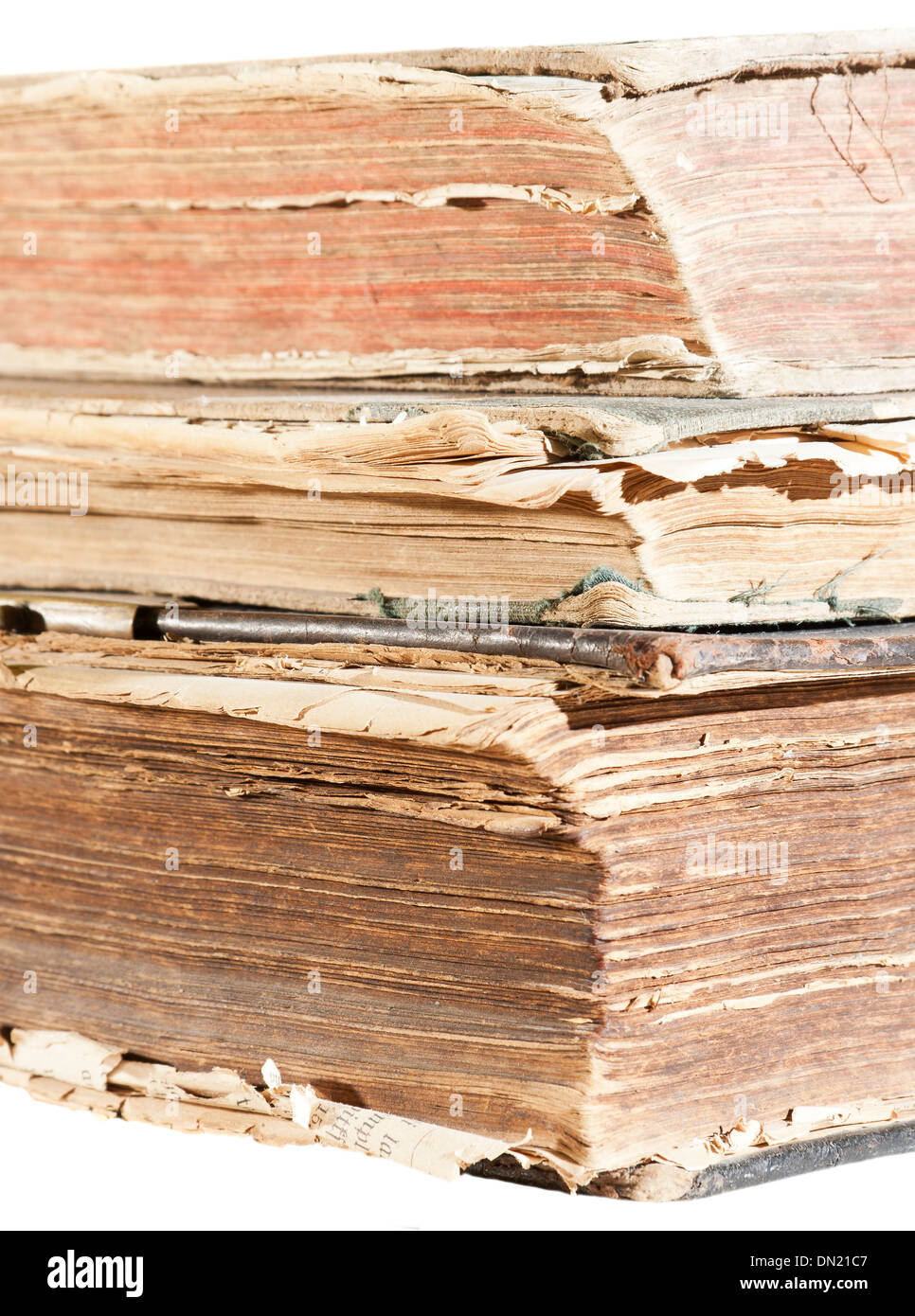 Very old ancient books isolated to white background Stock Photo - Alamy