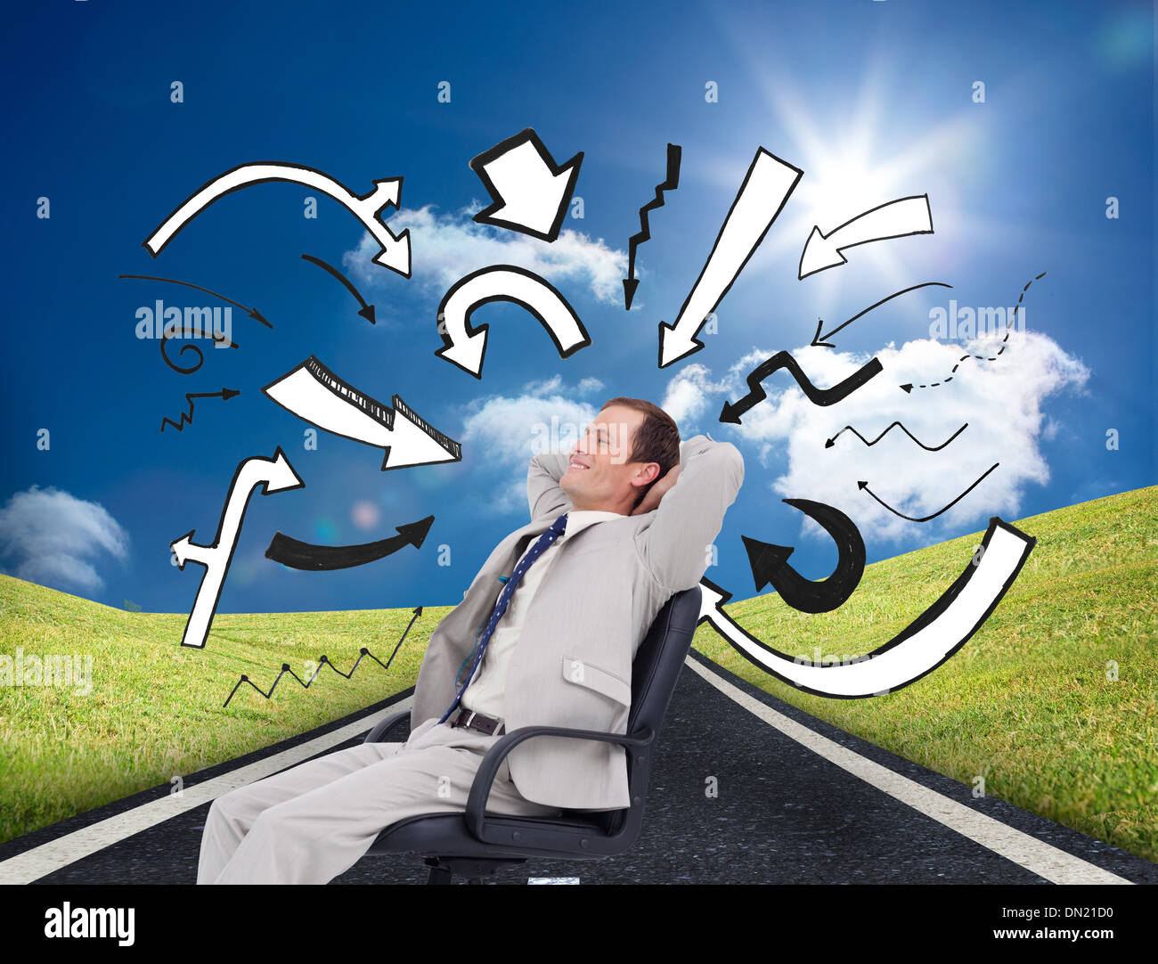 Man leaning back in chair hi-res stock photography and images - Alamy