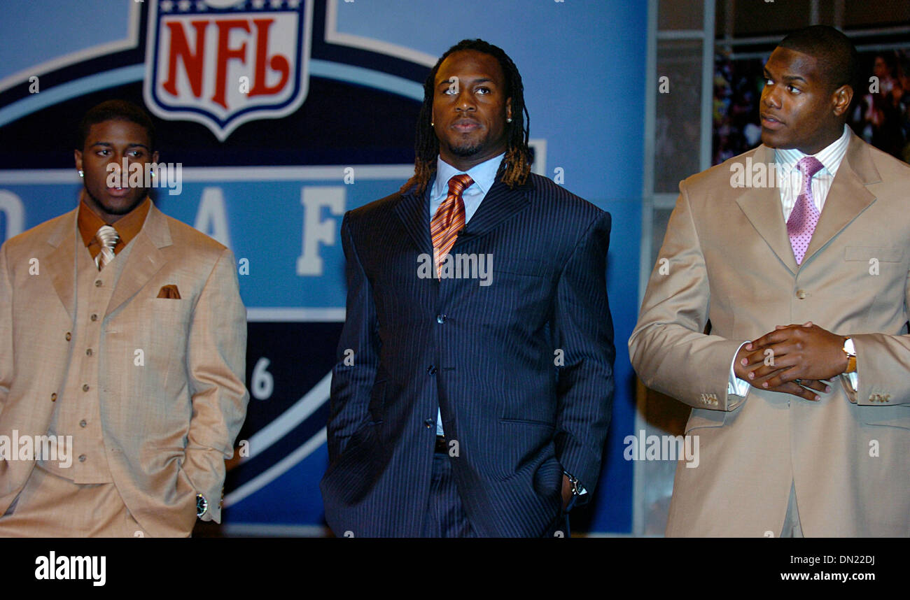 Apr 29, 2006; Manhattan, New York, USA; NFL Football: LtoR: Reggie Bush ...