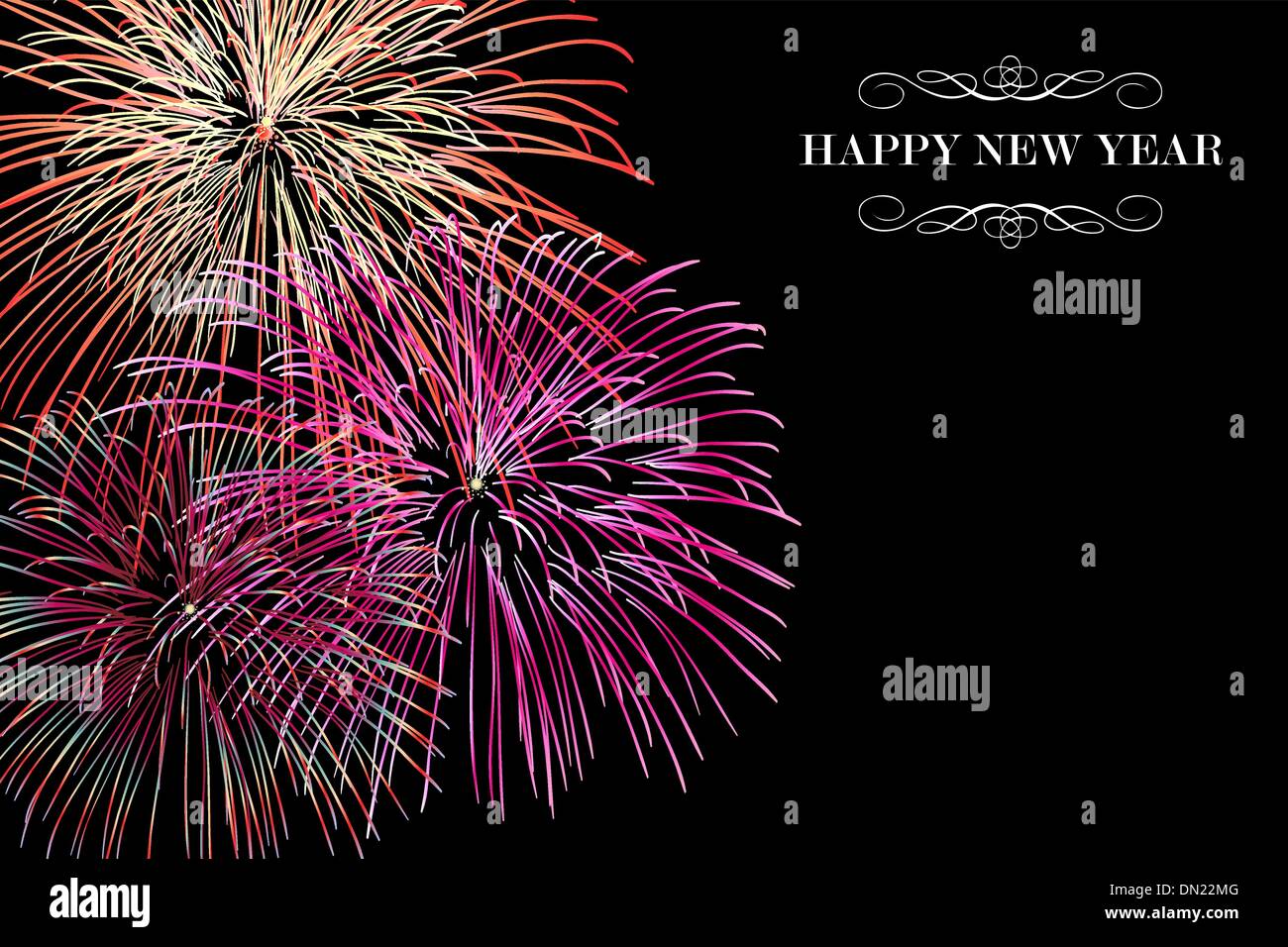 Multicolored fireworks background Stock Vector Images - Alamy
