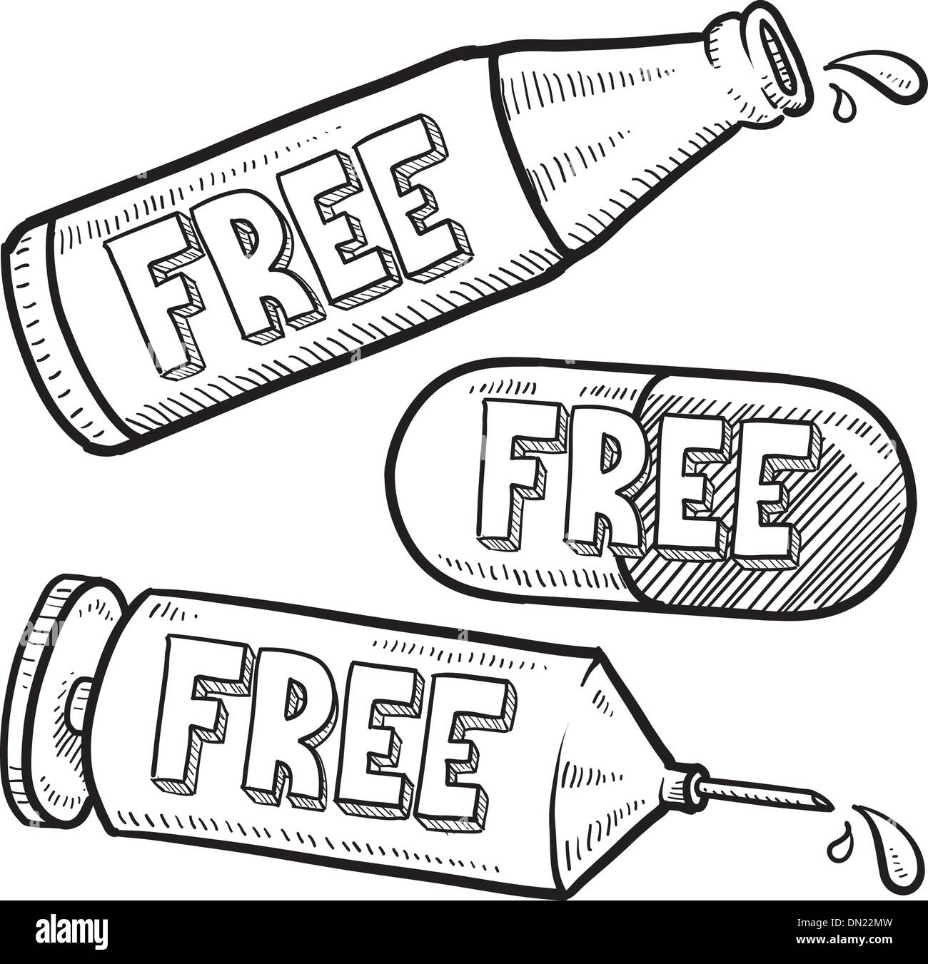 Drug and alcohol free sketch Stock Vector Image & Art - Alamy