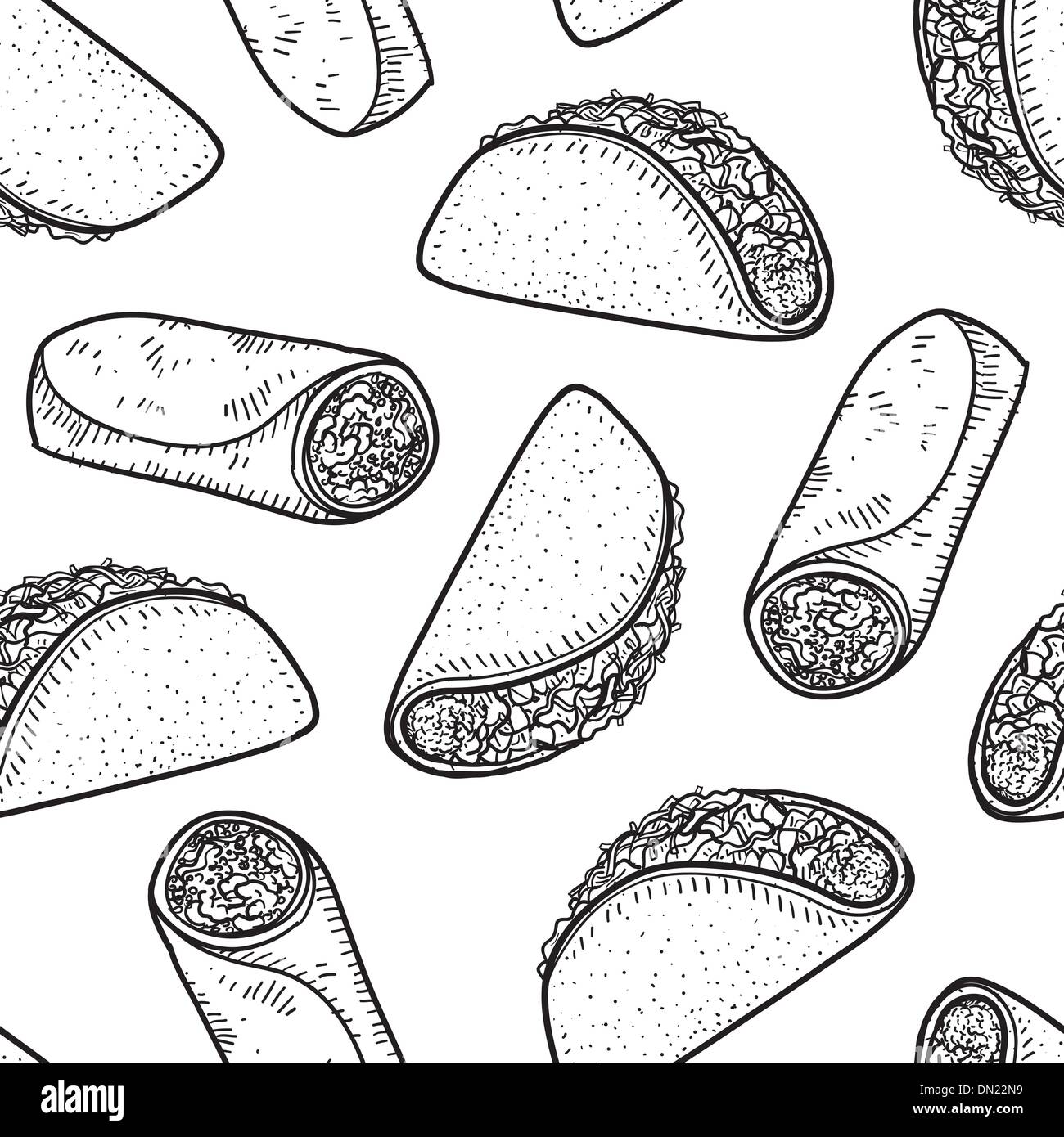 Mexican taco vector texture Stock Vector Images - Alamy