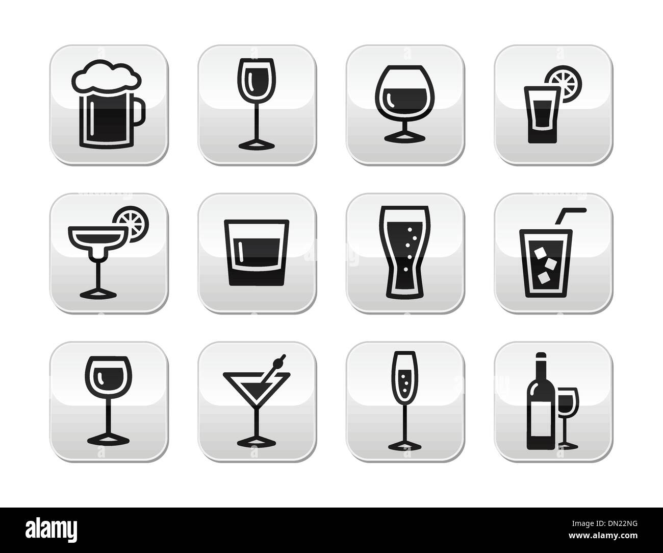 Drink alcohol beverage vector buttons set Stock Vector Image & Art - Alamy