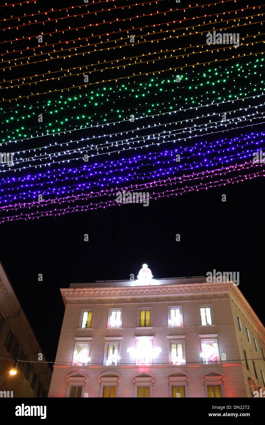 Fendi shop Christmas lights on via del corso shopping street road, Rome ...