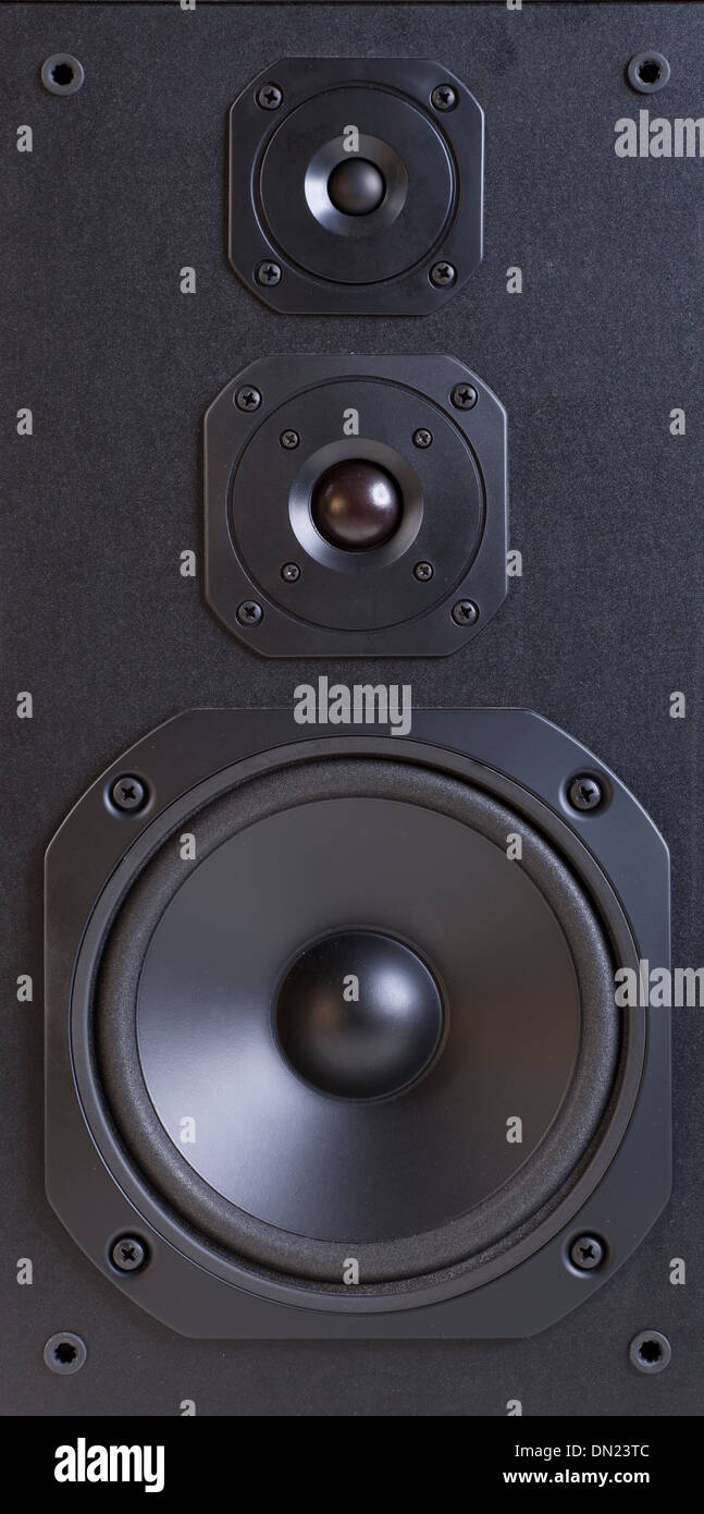 three way speaker system close-up Stock Photo - Alamy