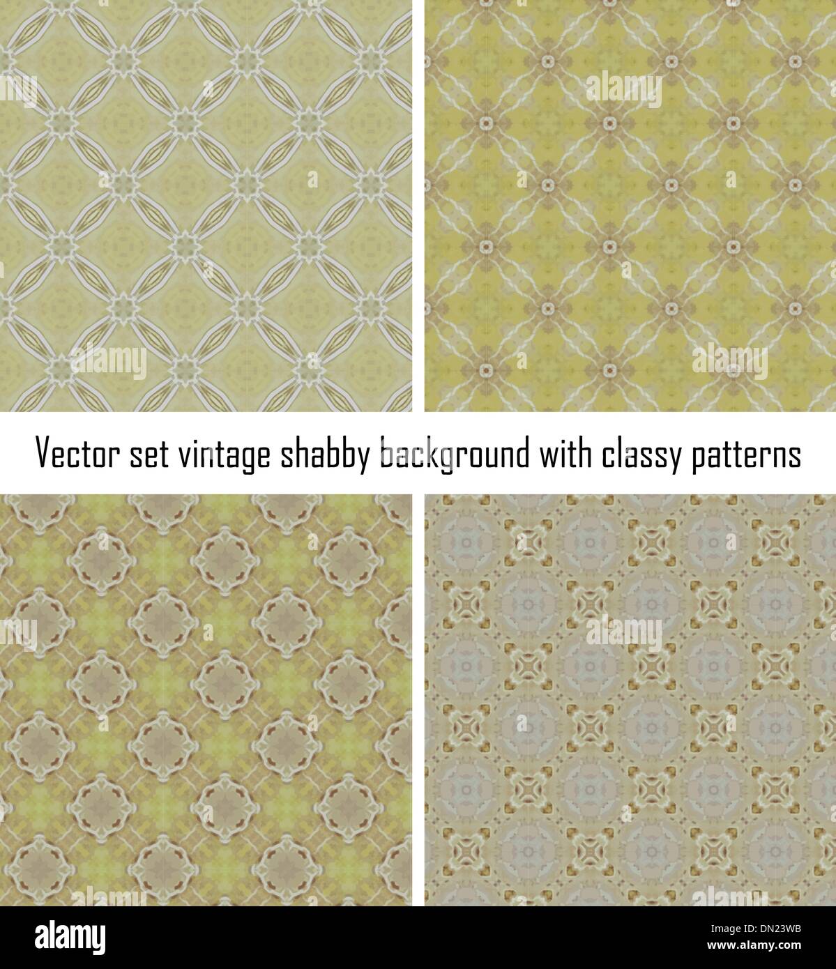 Vector set vintage background classical patterns Stock Vector Image ...