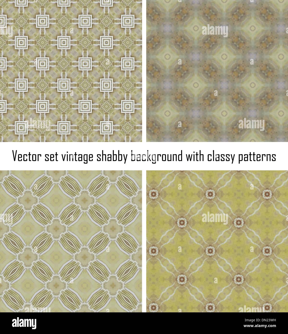 Vector set vintage background classical patterns Stock Vector Image ...