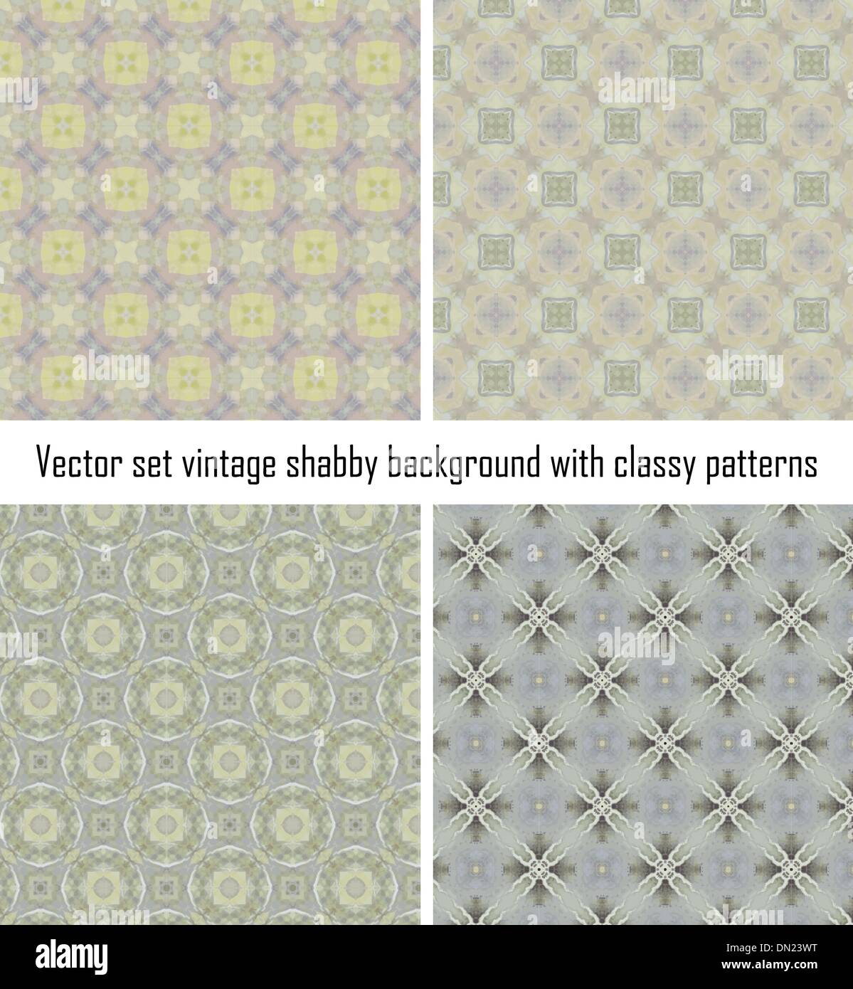 Vector set vintage background classical patterns Stock Vector Image ...