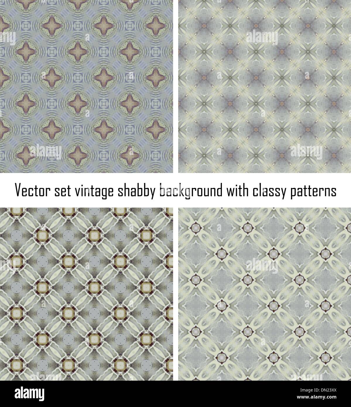 Vector set vintage background classical patterns Stock Vector Image ...