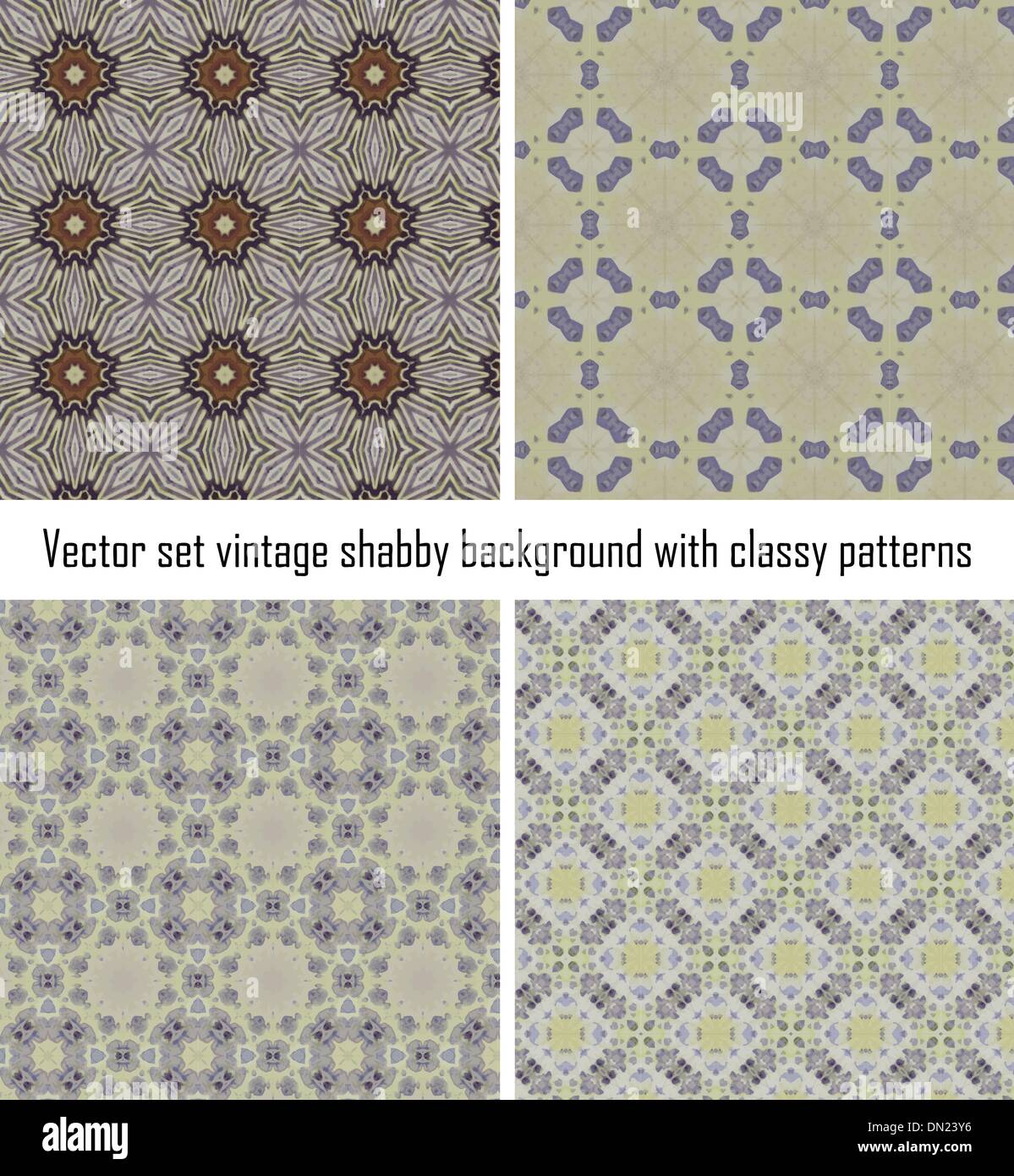 Vector set vintage background classical patterns Stock Vector Image ...