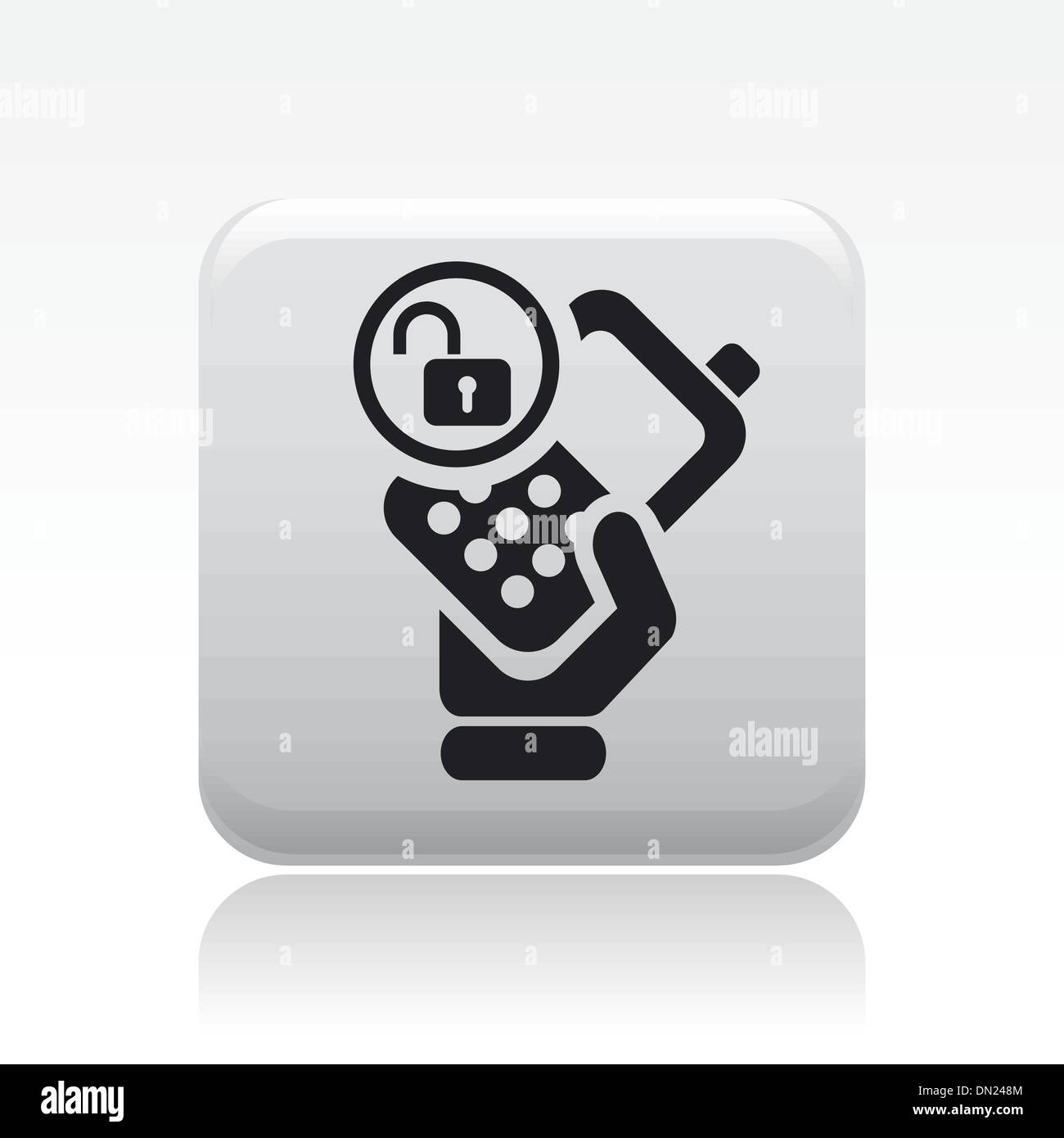 Vector illustration of single unlocked phone icon Stock Vector Image ...