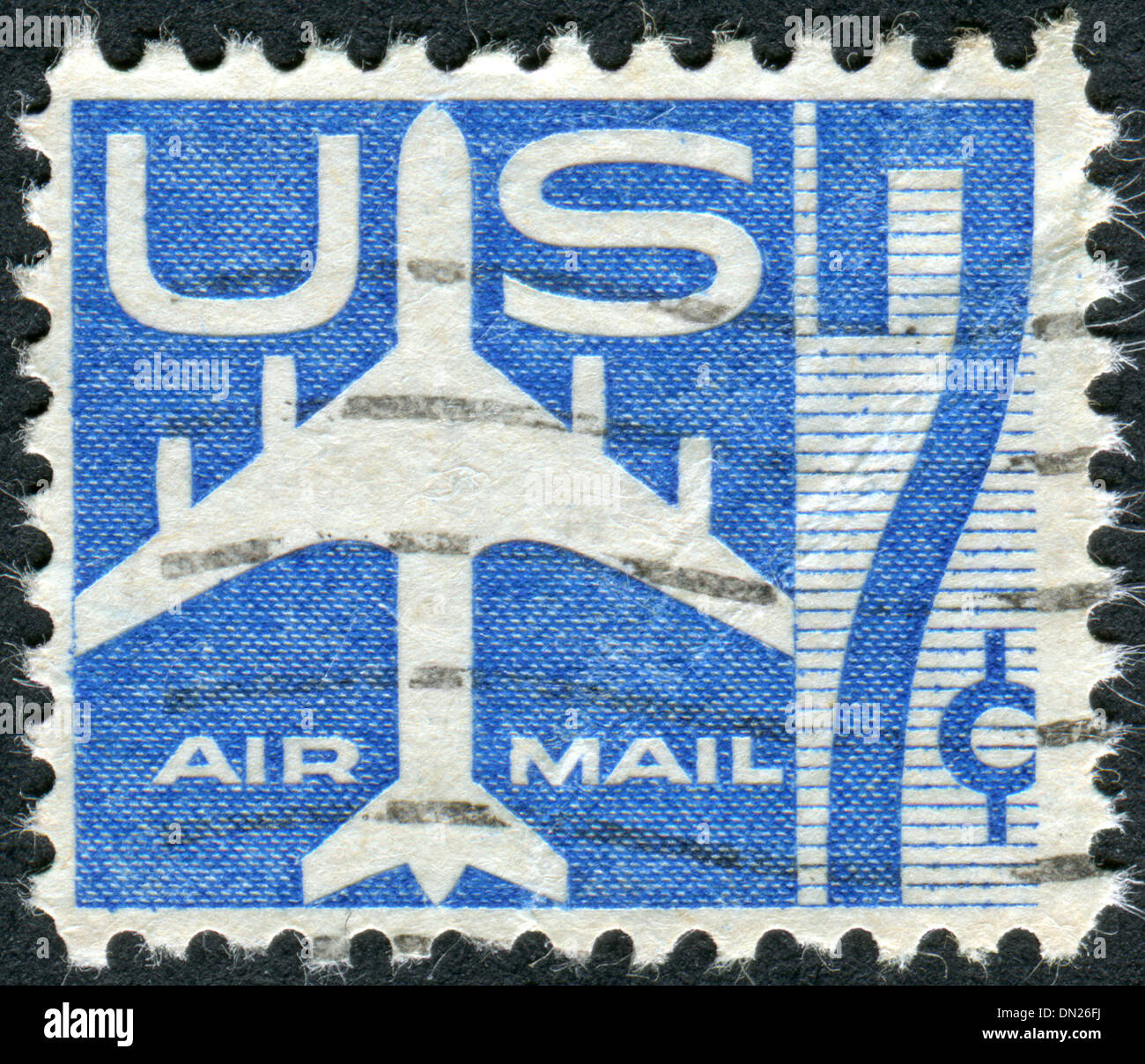 USA - CIRCA 1958: A postage stamp printed in USA, shows the silhouette ...