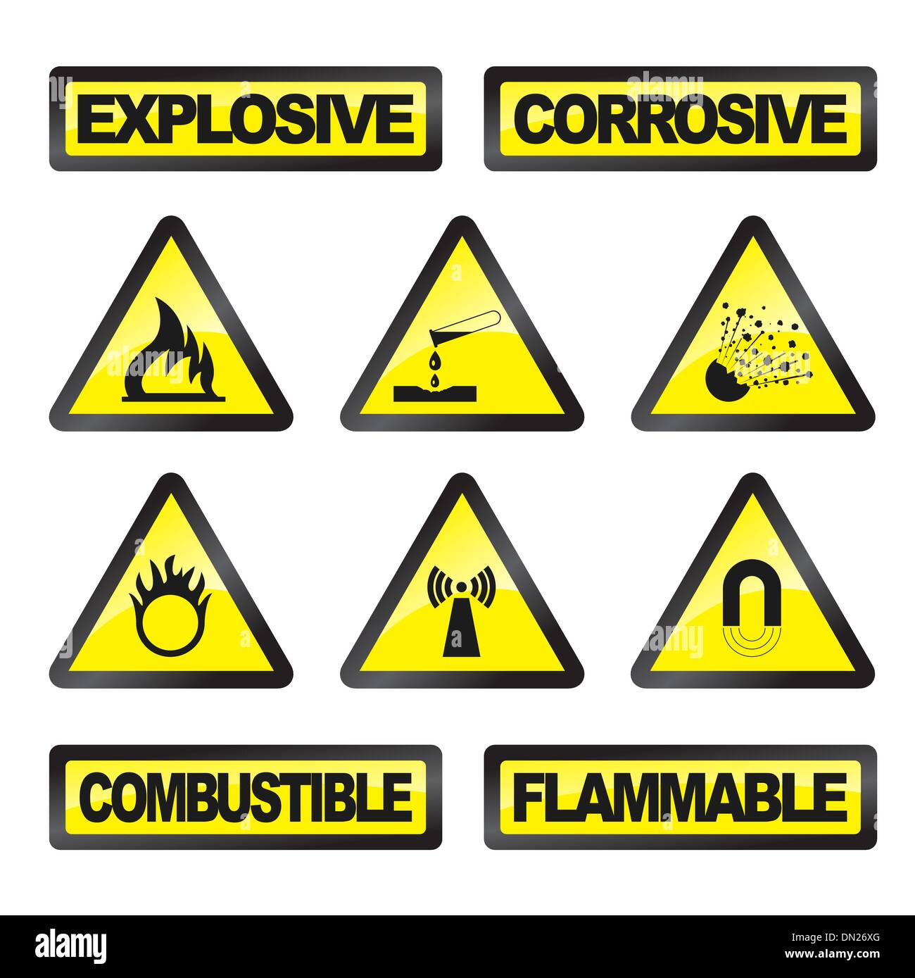 Hazard symbols chemical Cut Out Stock Images & Pictures - Alamy
