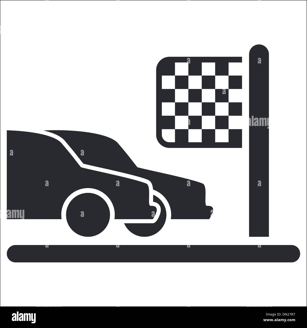 Vector illustration of single race car arrival icon Stock Vector Image ...