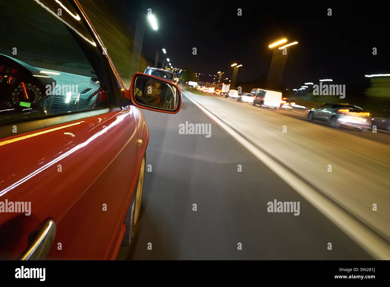 Driving at night window hi-res stock photography and images - Alamy