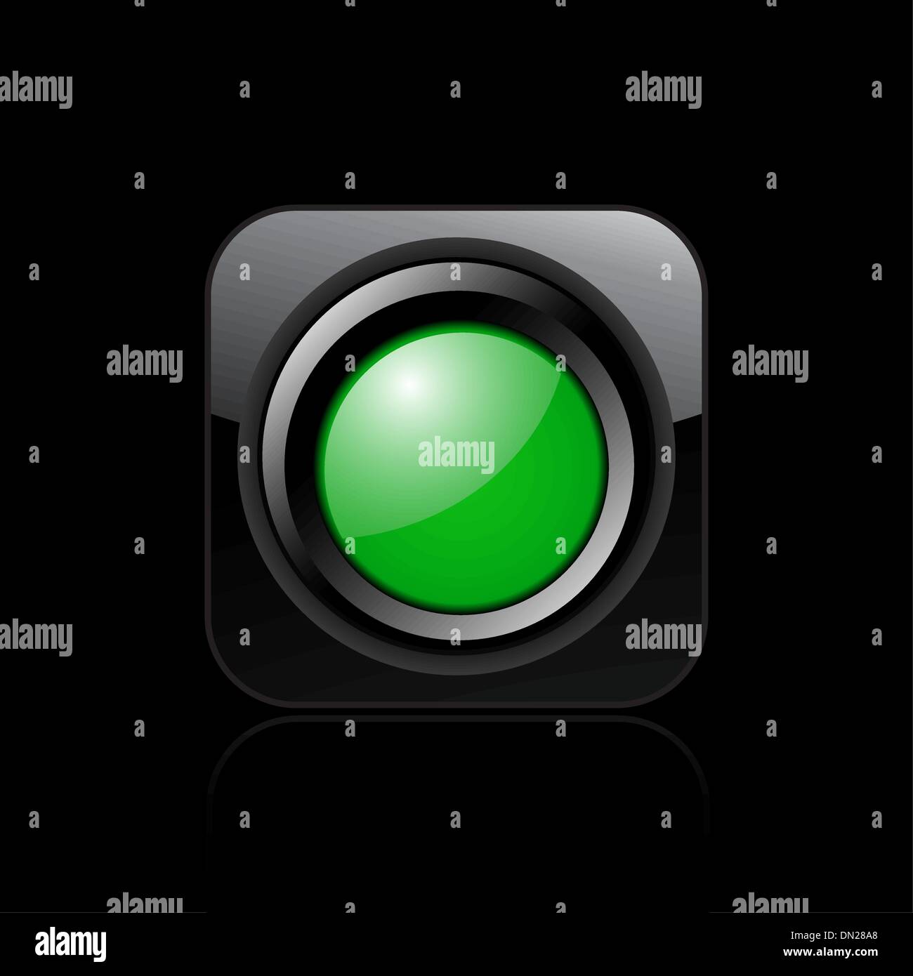 Vector illustration of single green light icon Stock Vector Image & Art ...