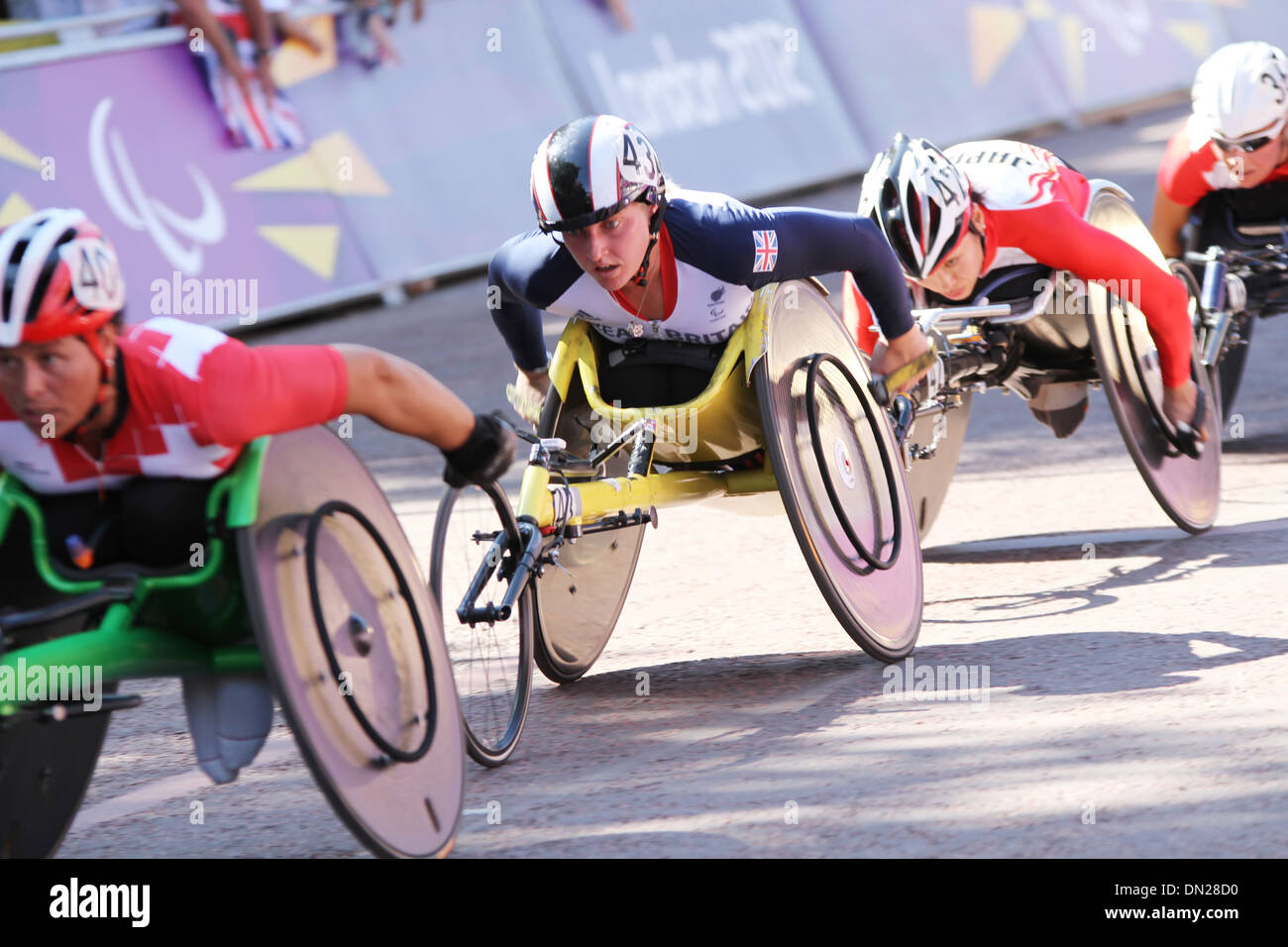 Shelly Woods GB on her way to finishing 2nd in the womens wheelchair ...