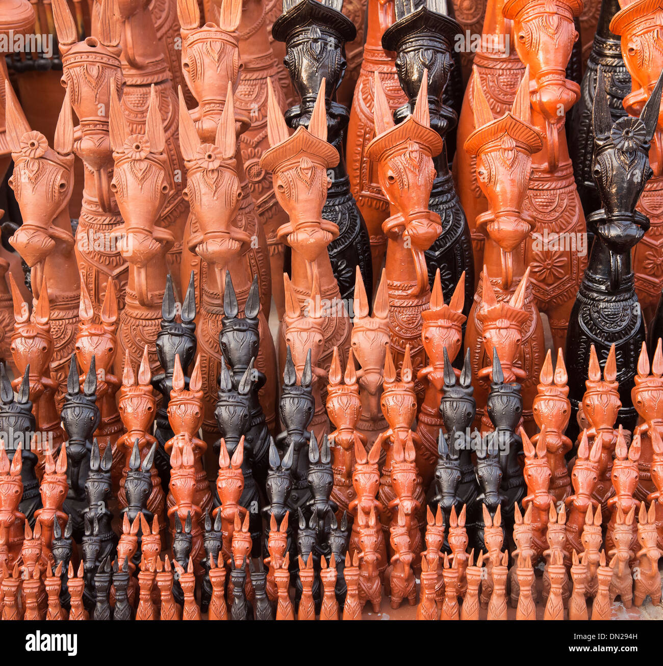 Terracotta image of Bankura horses-World heritage sculpture Stock Photo ...