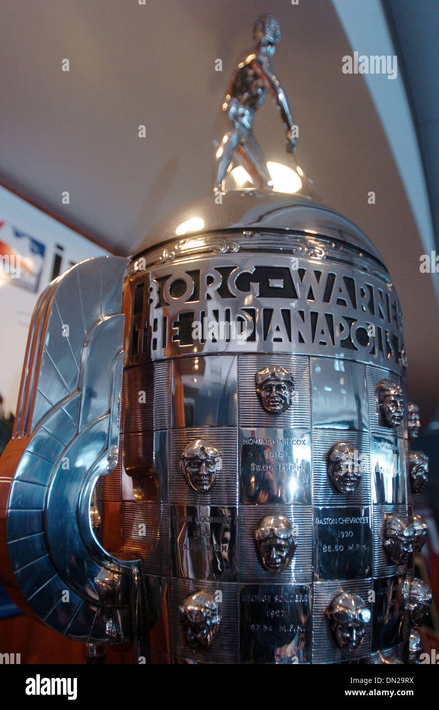 May 22, 2006; Manhattan, NY, USA; The Borg-Warner Trophy as IRL IndyCar ...