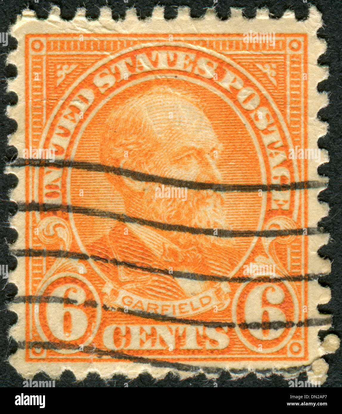 Postage stamps printed in USA, shows a portrait 20th President of the ...