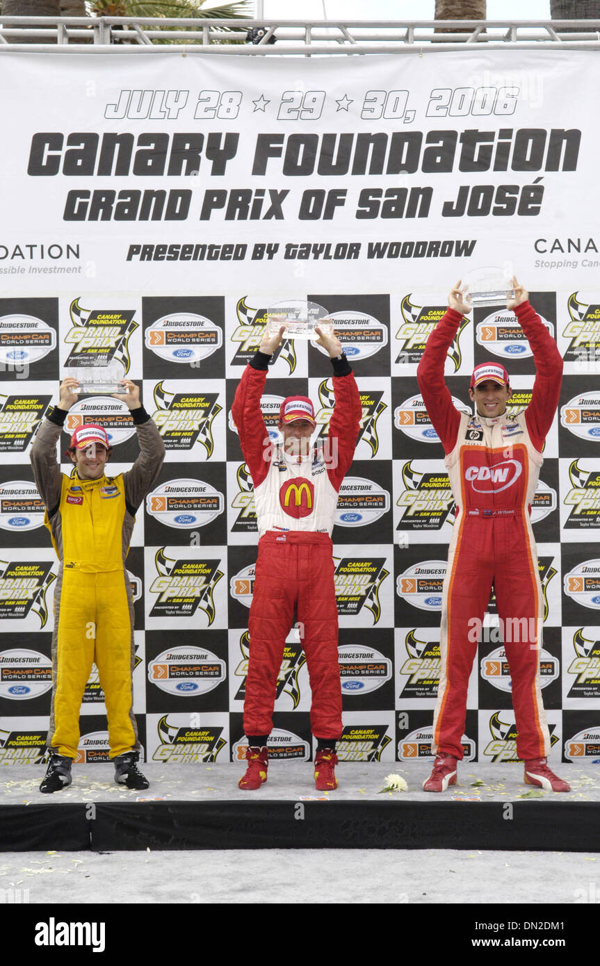 Jul 30, 2006; San Jose, CA, USA; Winners celebrate on the podium (from ...