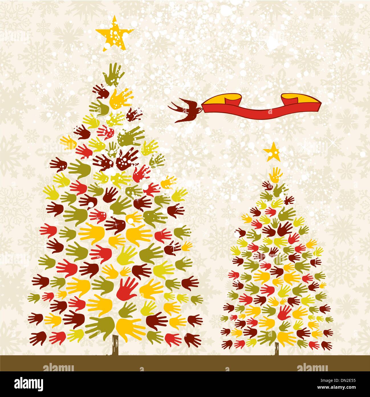 Merry christmas concept hands Stock Vector Images - Alamy