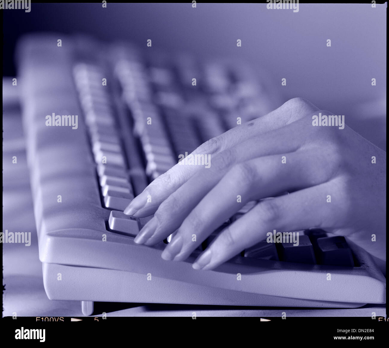 Hand on Computer Keyboard Stock Photo - Alamy